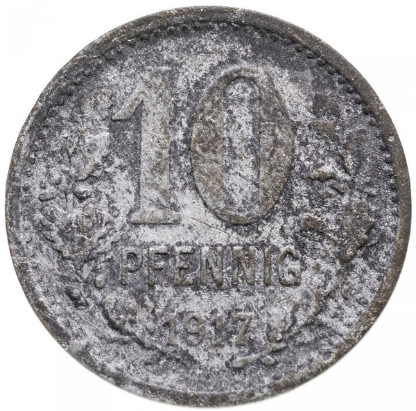 Монета Германия Изерлон нотгельд 10 пфеннигов 1917 - купить в интернет-магазине OZON с быстрой ...