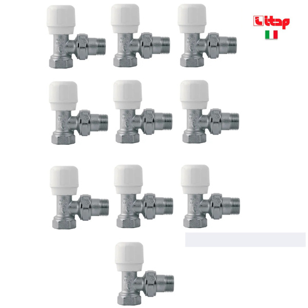 Вентиль угловой ручной регулировки ITAP 394 1/2 HB для радиаторов с боковым подключением ...