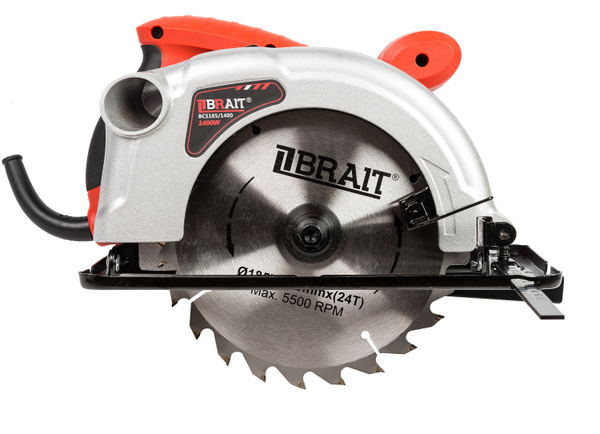 Пила циркулярная BRAIT BCS 185/1400 (1400Вт, 185мм, 5500об/м, d посадоч. диска 20мм, регул ...