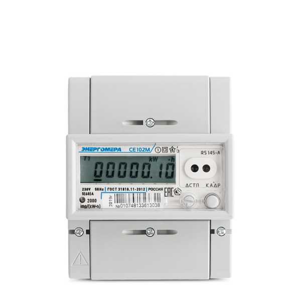 Счетчик CE 102М S7 145 JV 1ф 5-60А 1 класс точн. многотариф.; оптопорт ...