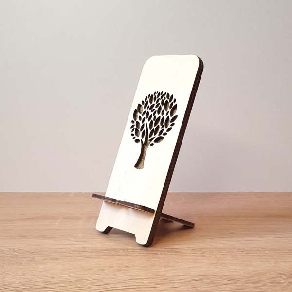 Подставка для телефона с силуэтом дерева/ Настольный держатель для ...