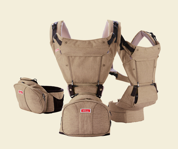 Эргорюкзак + Хипсит Sinbii Premium Hipseat S-Pocket Set, бежевый ...