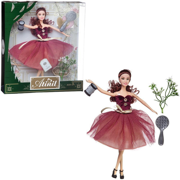 Кукла Junfa Atinil Яркое настроение (шатенка) в наборе с клатчем и другими аксессуарами 28см ...