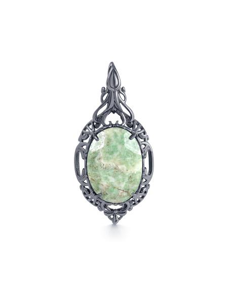 VG jewelry Подвеска из серебра 925 пробы с везувианитом натуральным ...