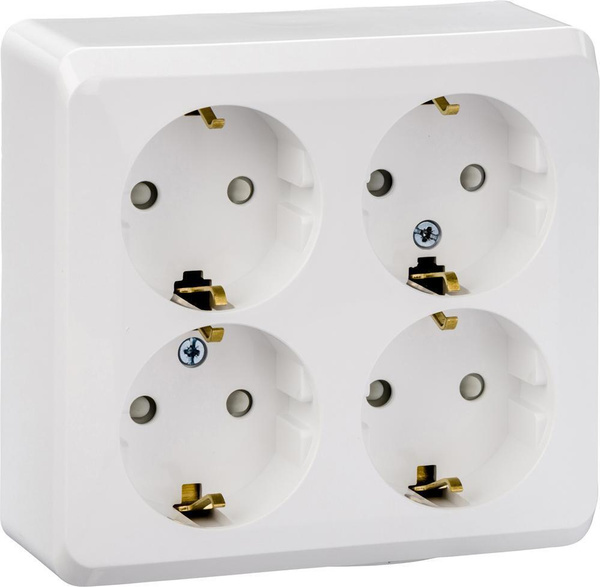 Розетка Schneider Electric Этюд четырехместная с заземлением с ...
