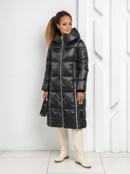 Пуховик Женский Elfina черный Полиэстер, размер 44 Зима Изософт Китай купить c доставкой на OZON ...