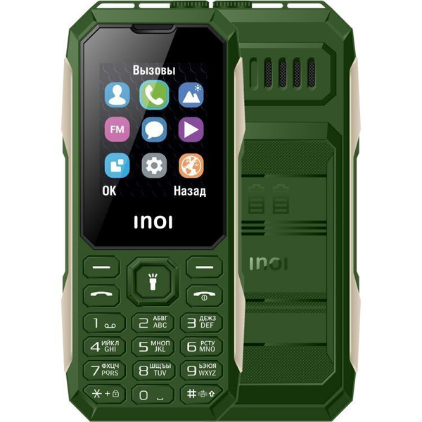 Мобильный телефон INOI 106Z ударопрочный корпус, зеленый - купить по ...