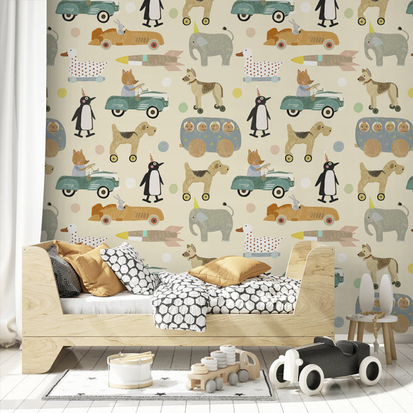 Обои флизелиновые Ретро игрушки 1 / Fun House Store / виниловые на флизелине, метровые, 1 м х 3 ...