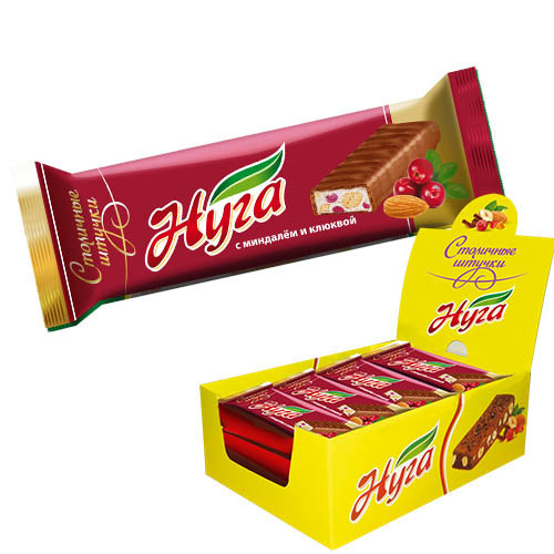 Стильные Штучки конфета-пластина нуга с миндалем клюквой в молочной ...