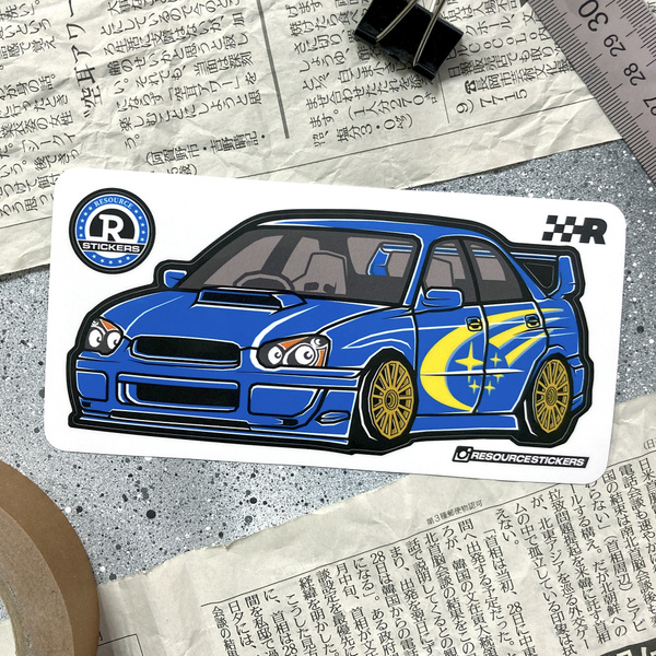 Виниловая наклейка машинка FR Legends "Subaru Impreza logo", blue, 14 ...