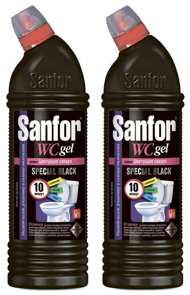 Sanfor Чистящий гель WC Gel Special black, против налета и ржавчины, 1000г, 2 шт. - купить с ...