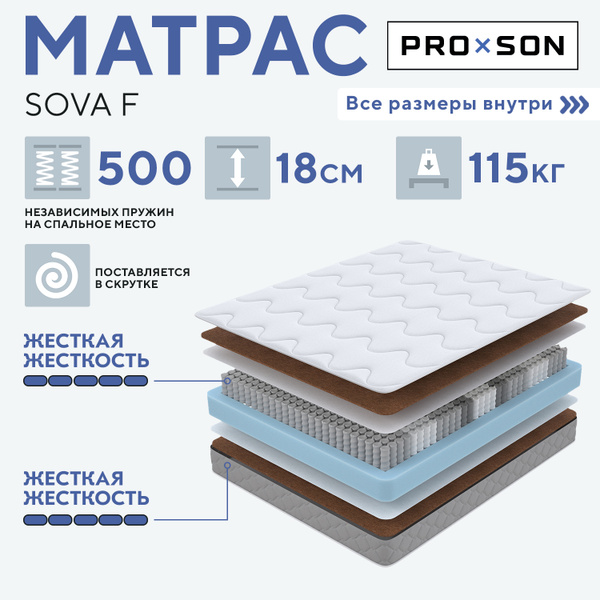 Матрас PROSON Sova F / Cова F_200, Независимые пружины, 120 - купить по выгодной цене в интернет ...