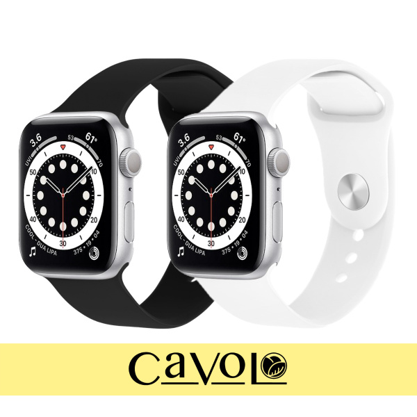 Комплект 2 шт: Силиконовый ремешок для Apple Watch 38 мм/40/41 mm ...
