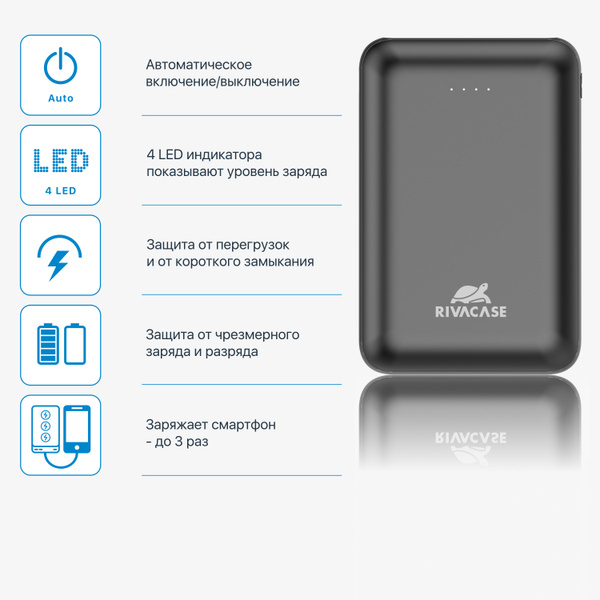 Внешний аккумулятор (Power Bank) RIVACASE VA2412 - купить по выгодным ценам в интернет-магазине ...