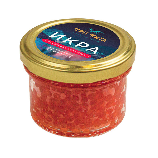 Характеристики Икра красная лососевая Три Кита, стеклянная банка, 100 г ...