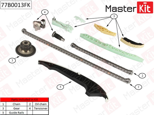 Комплект цепи ГРМ MasterKit 77B0013FK - MasterKit арт. 77B0013FK ...
