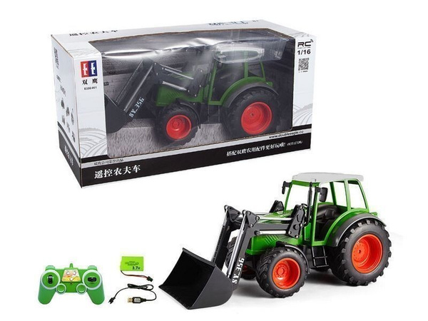 Радиоуправляемый сельскохозяйственный трактор с погрузчиком Double Eagle 1:16 2.4G - E356-003 ...