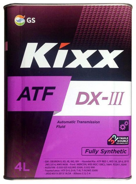 Характеристики Трансмиссионная жидкость Kixx ATF DX-III /4л синт ...