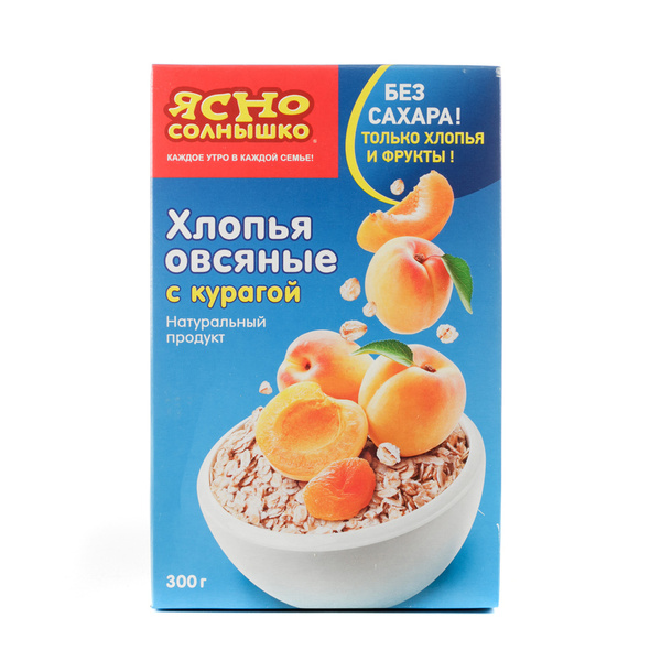Ясно Солнышко Хлопья овсяные c курагой, 300 гр*2шт - купить с доставкой ...
