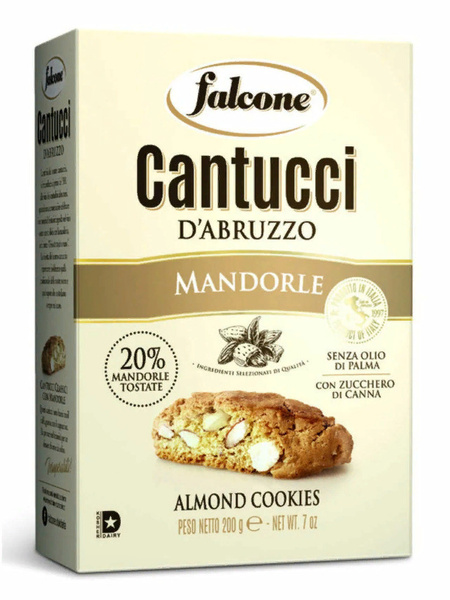 Печенье сахарное Кантуччи (Cantucci) с миндалем, 200 г, Falcone, Италия ...
