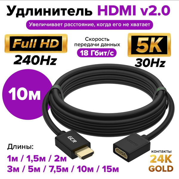 Кабель HDMI GCR GREEN CONE RETAIL HMFR6 - купить по низкой цене в интернет-магазине OZON (312610490)
