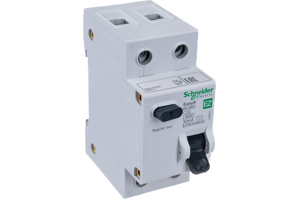 Характеристики Schneider Electric Дифференциальный автомат 1P 32А 30мА ...