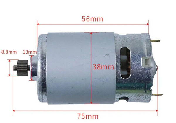 Двигатель для Шуруповерта 10-12V с шестерней 12 зуб RS550. Совместим с ...