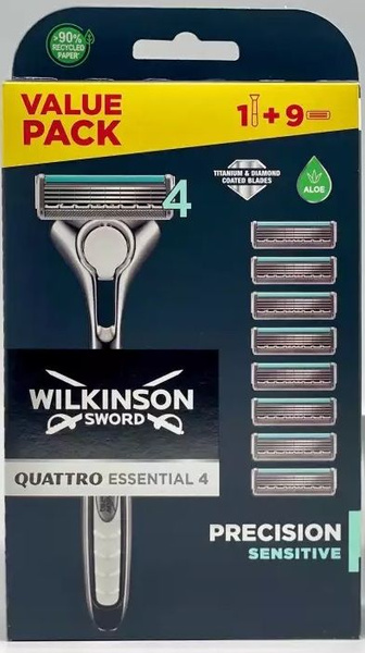 Бритвенный набор Станок + 9 Кассет Quattro Titanium PRECISION Sensitive ...