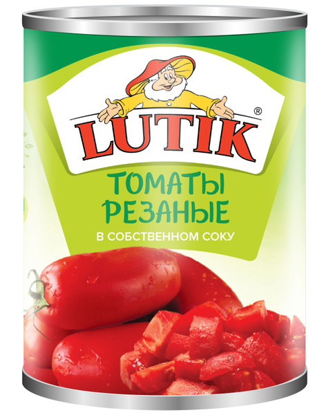 Томаты Lutik резаные в собственном соку, 425мл - купить с доставкой по ...