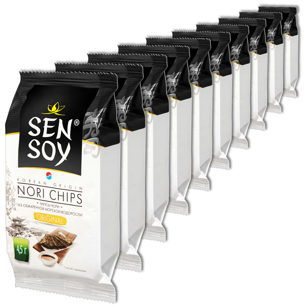 Морские чипсы из водорослей Нори SenSoy ORIGINAL 4,5 г, 10 шт. - купить с доставкой по выгодным ...