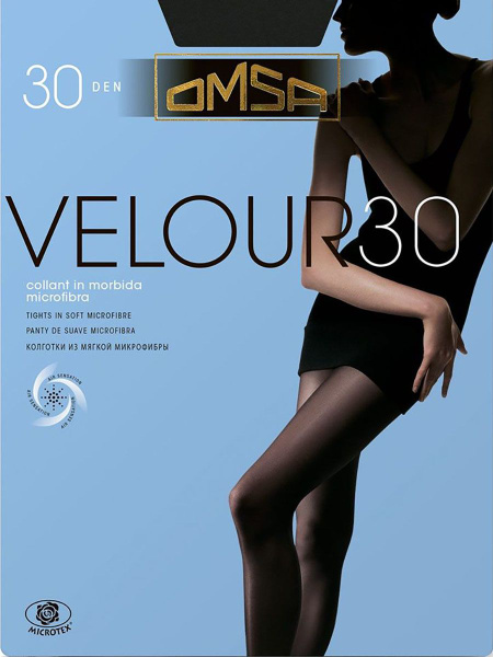 Колготки Женский Omsa, размер 3 черный Полиамид, Эластан 30 ден Сербия На любой сезон Однотонный ...