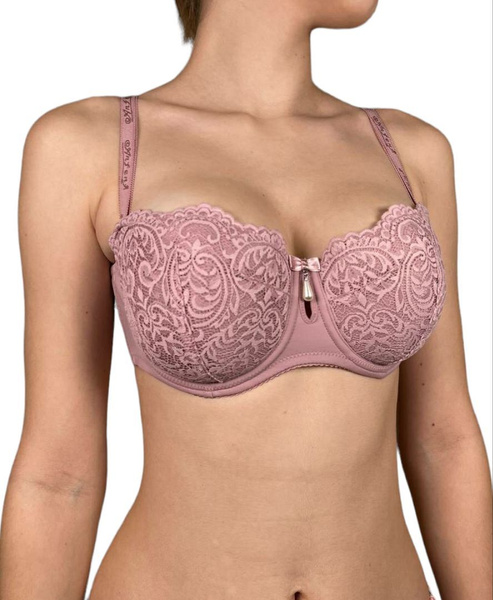 Бюстгальтер Женский Anfen на косточках, размер 90C светло-розовый Нейлон, Спандекс Вечерний ...