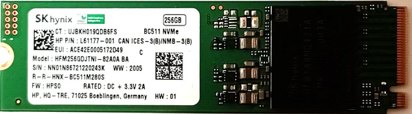 256 ГБ Внутренний SSD-диск Hynix 3D NAND 2280 BC511 NVMe (HFM256GDJTNI ...
