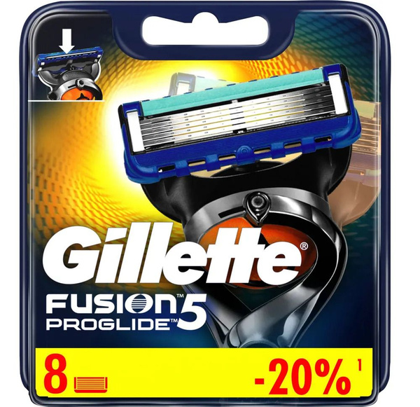 Сменные кассеты Gillette Fusion ProGlide Для Мужской Бритвы, 8 шт ...