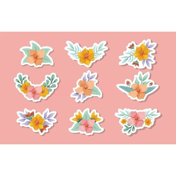 Наклейки стикеры Цветы - купить с доставкой по выгодным ценам в ...
