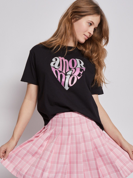 Футболка Zolla, размер 44, цвет черный, 100% Хлопок - купить по выгодной цене в интернет ...