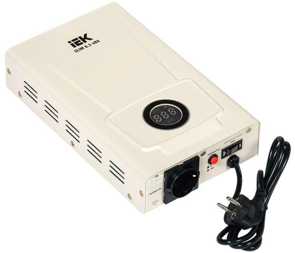 Стабилизатор напряжения 1ф 0.5кВА SLIM настенный IEK IVS22-1-D05-09 купить по низкой цене с ...