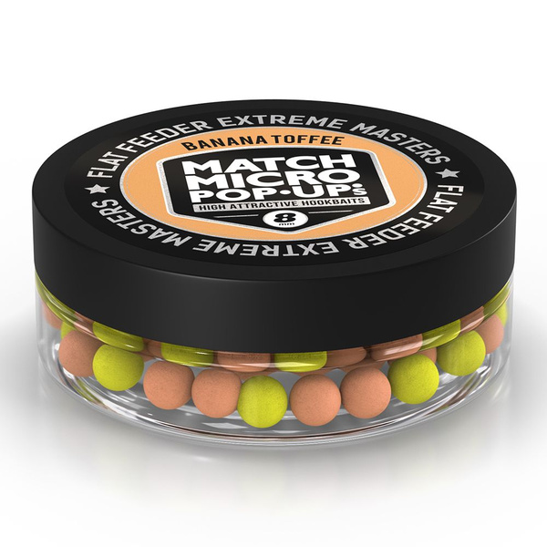 Бойлы для рыбалки плавающие FFEM Pop-Up MICRO 8 мм Banana Toffee 90 шт ...