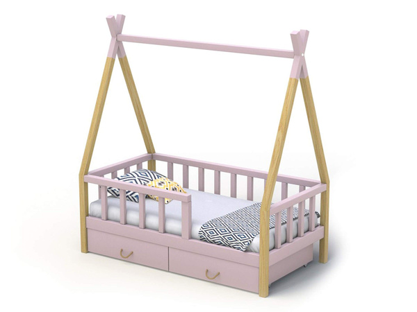 Детская кроватка домик Soft Element Вигвам Pink, 168x90 массив дерева ...