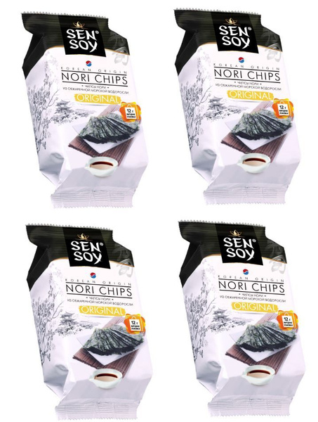 Sen Soy Premium Чипсы Нори Оригинальные 4шт по 12 гр - купить с ...