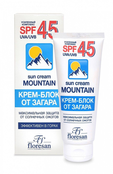 Floresan Крем блок от загара SPF 45.Водостойкий Специально для гор ...