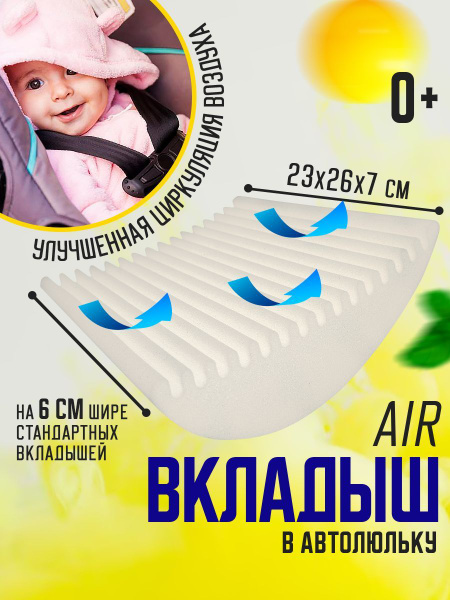 Подушка вкладыш XXL с доп вентиляцией анатомическая в автокресло ...