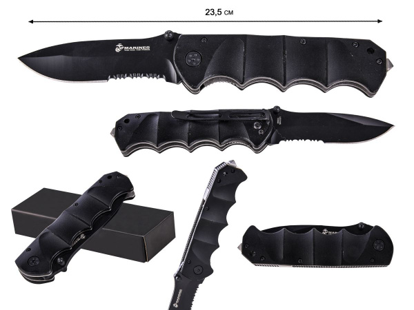 Нож Морской пехоты USMC UC3195 Desert Warrior Pocket Knife Black ...