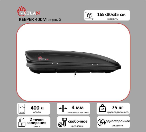 Багажный бокс VETLAN keeper 400 - купить по доступным ценам в интернет ...