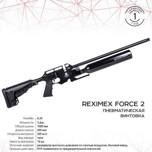 Пневматическая винтовка Reximex Винтовка пневматическая FORCE2, cal. 5 ...