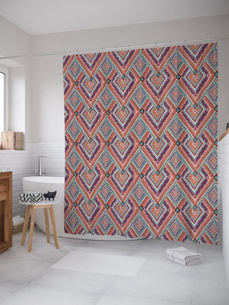 Штора для ванной 200x180 см JoyArty ширма плотные ширина 180 высота 200 для бани санузлов дома ...