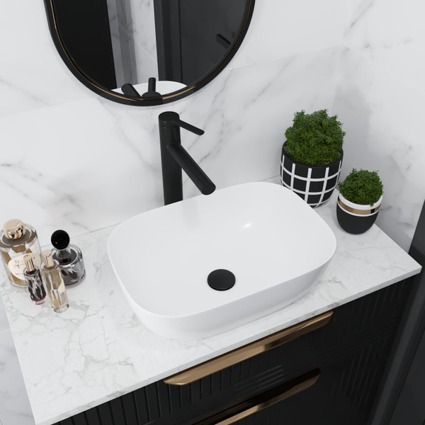 Накладная раковина для ванной Helmken 49346000: раковина на столешницу, умывальник прямоугольный ...