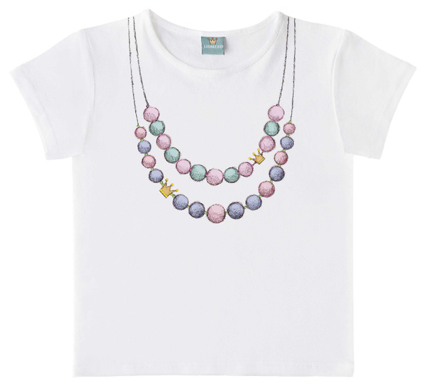 Футболка LISA&LEO, размер 104, цвет белый, 92% хлопок, 8% эластан ...