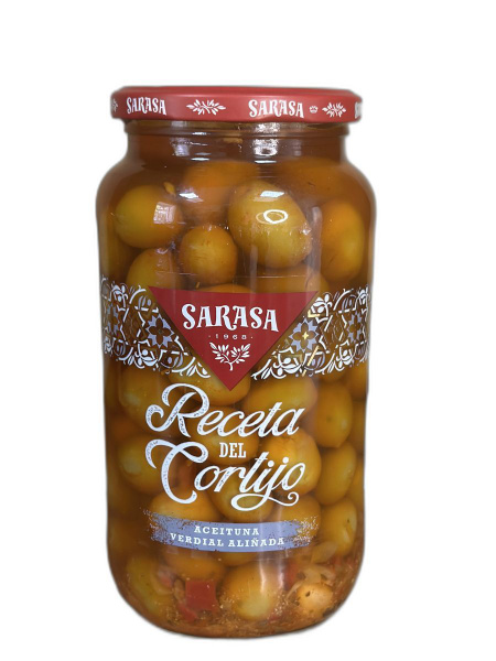 Оливки SARASA зеленые с косточкой LA RESETA DEL CORTIJO с травами и ...