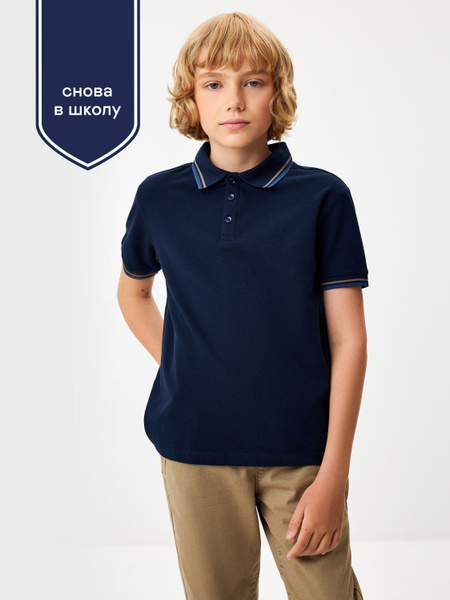 Поло Sela, размер 164, цвет темно-синий, 100% хлопок - купить по выгодной цене в интернет ...